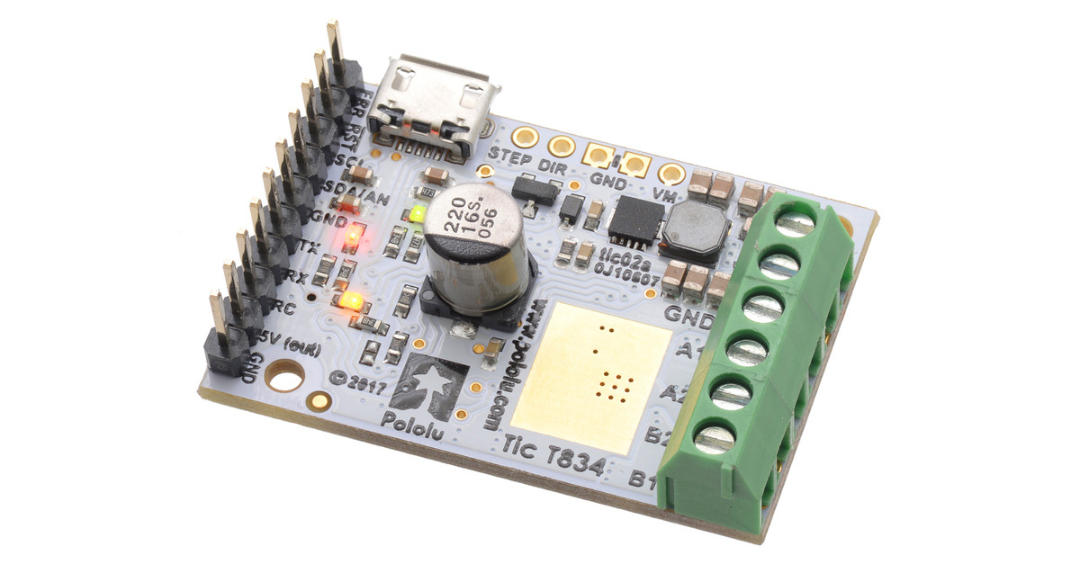 Pololu - Tic T834 USB Multi-Interface Stepper Motor Controller ...