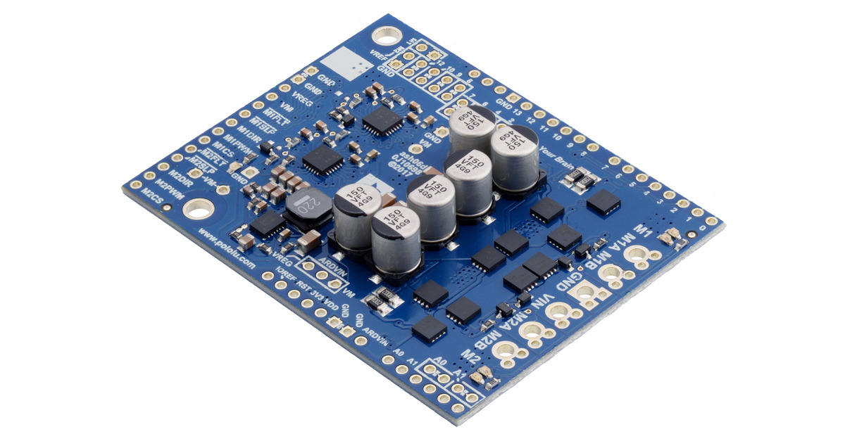 Pololu Dual G2 High-Power Motor Driver 18v18 Shield for Arduino