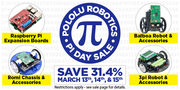Pololu - We're having a Pi Day sale, and it starts tonight!
