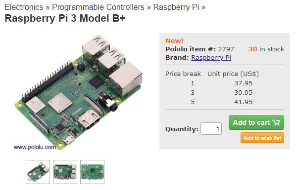 Pololu - New product: Raspberry Pi 3 Model B+