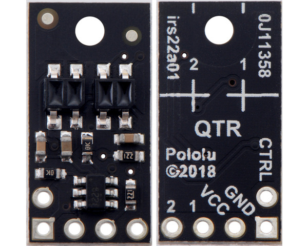 Pololu - QTR-HD-02RC Reflectance Sensor Array: 2-Channel, 4mm Pitch, RC ...
