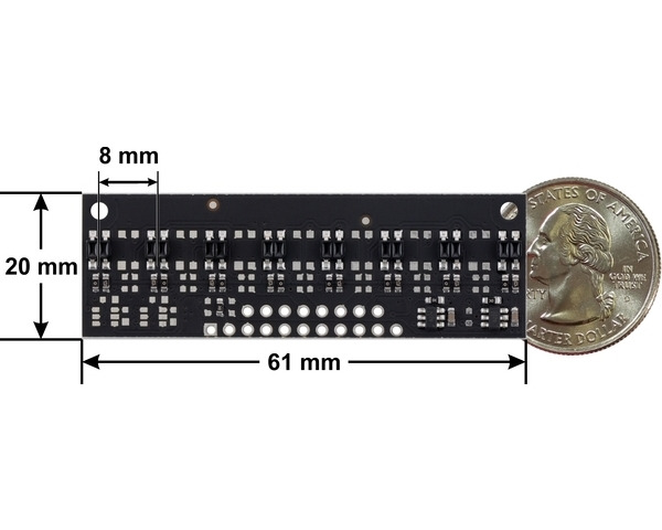 Pololu - QTR-MD-08A Reflectance Sensor Array: 8-Channel, 8mm Pitch ...