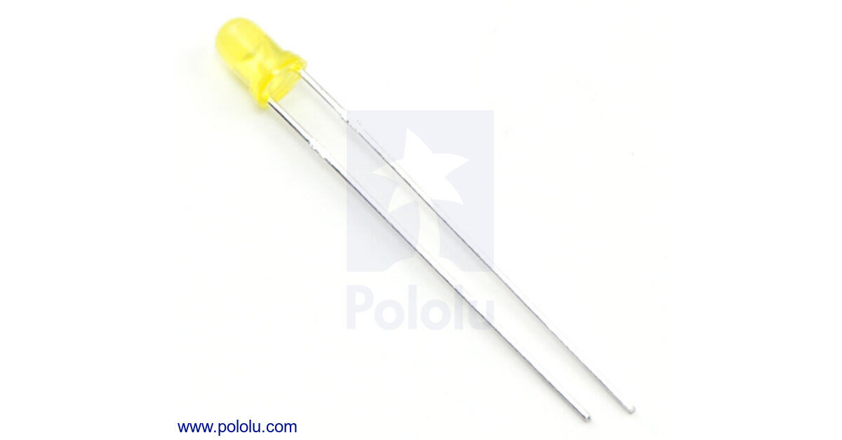 Pololu - T1 (3mm) Yellow LED with Yellow Diffused Lens