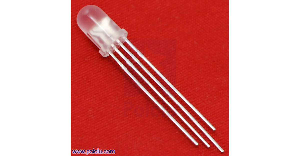 Pololu - T1-3/4 (5mm) Multicolor RGB LED with White Diffused Lens