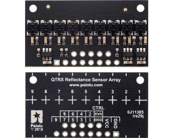 QTRX-HD-09RC Reflectance Sensor Array: 9-Channel, 4mm Pitch, RC Output ...