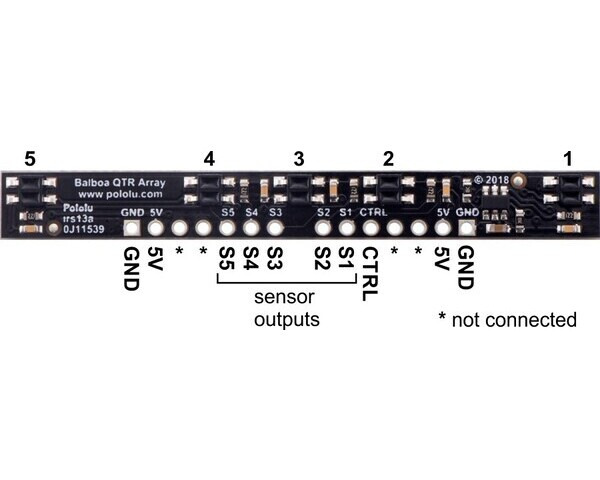 Pololu - 5-Channel Reflectance Sensor Array for Balboa 32U4 Balancing Robot