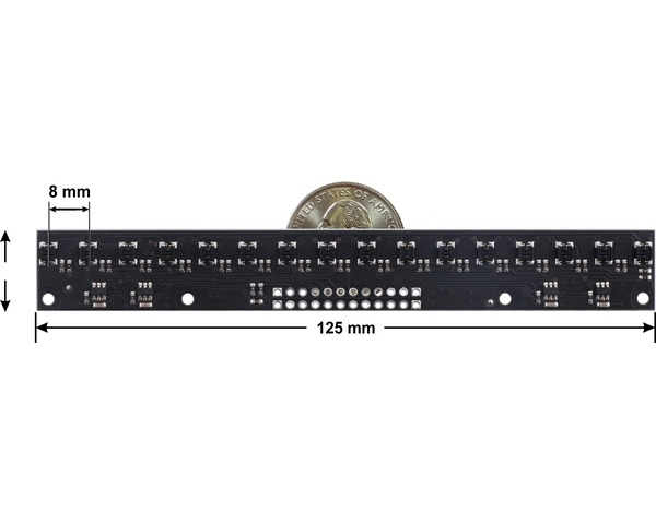 QTRX-MD-16A Reflectance Sensor Array: 16-Channel, 8mm Pitch, Analog ...