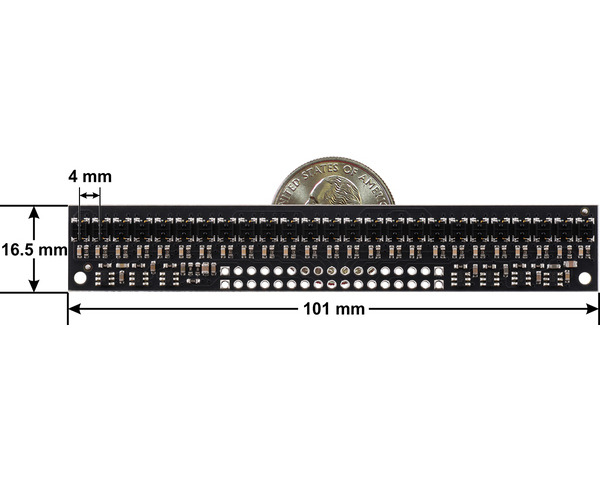 QTRX-HD-25RC Reflectance Sensor Array: 25-Channel, 4mm Pitch, RC Output ...